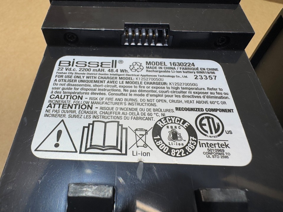 [2-PACK] BISSELL GENUINE (132A0002) AIRRAM CORDLESS VACUUM 22V BATTERY ...