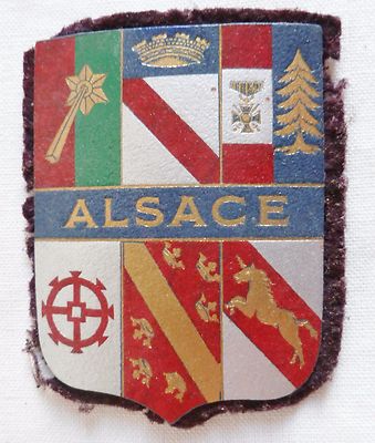 Blason WWII ALSACE 1945 60X46 mm écusson Patch insigne carton imprimé ...