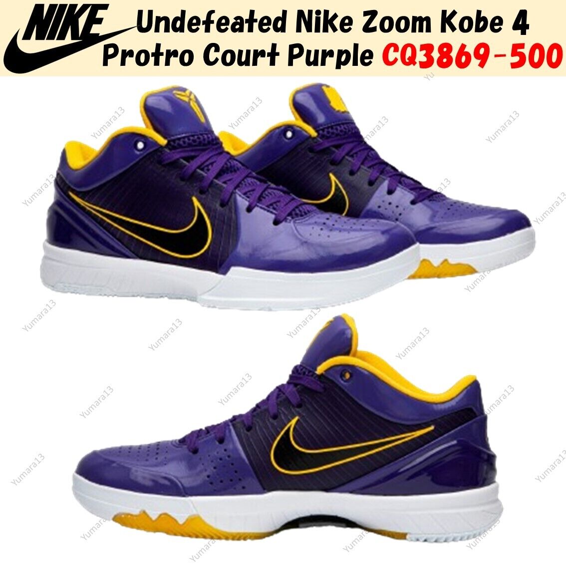 Undefeated Nike Zoom Kobe 4 Protro Court Purple CQ3869-500 Undefeated Nike Zoom Kobe 4 Protro Court Purple CQ3869-500