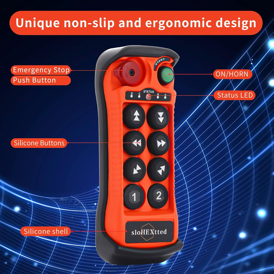 8 Channel Button Hoist Crane Industrial Wireless Radio Remote Control ...