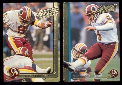 1991 & 1992 Action Packed CHIP LOHMILLER Washington Redskins 2-Card Lot ...