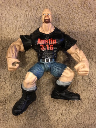 WWE JAKKS STONE COLD STEVE AUSTIN MAXIMUM SWEAT ACTION FIGURE 1998 WWF ...
