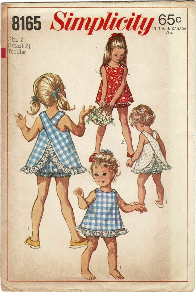 Girls Sleeveless TOP and BLOOMERS Child Simplicity 8165 Vtg 1969 Sewing ...