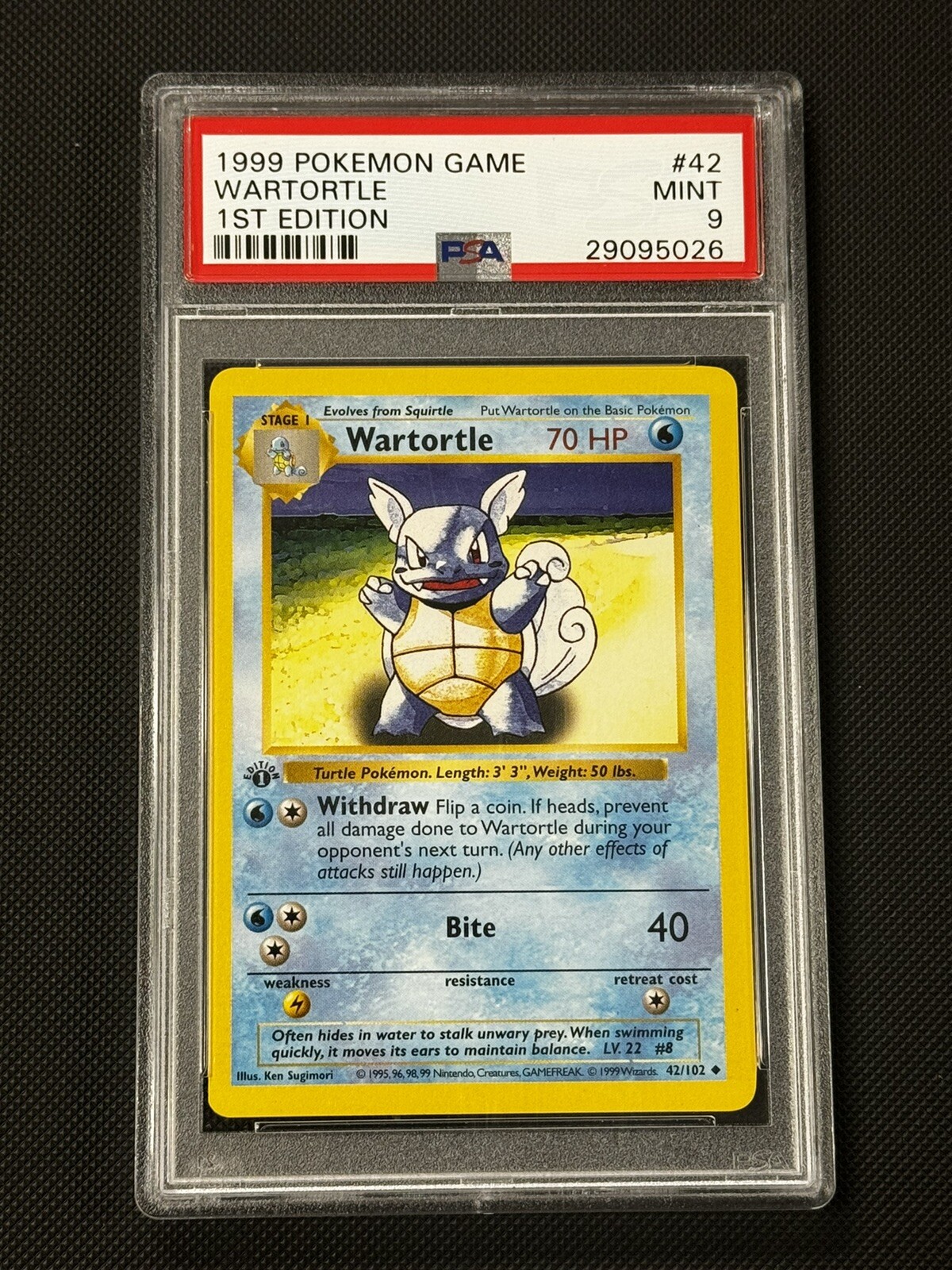 1999 Pokemon Base Set 1st Edition Wartortle 42 PSA 9 Mint | eBay
