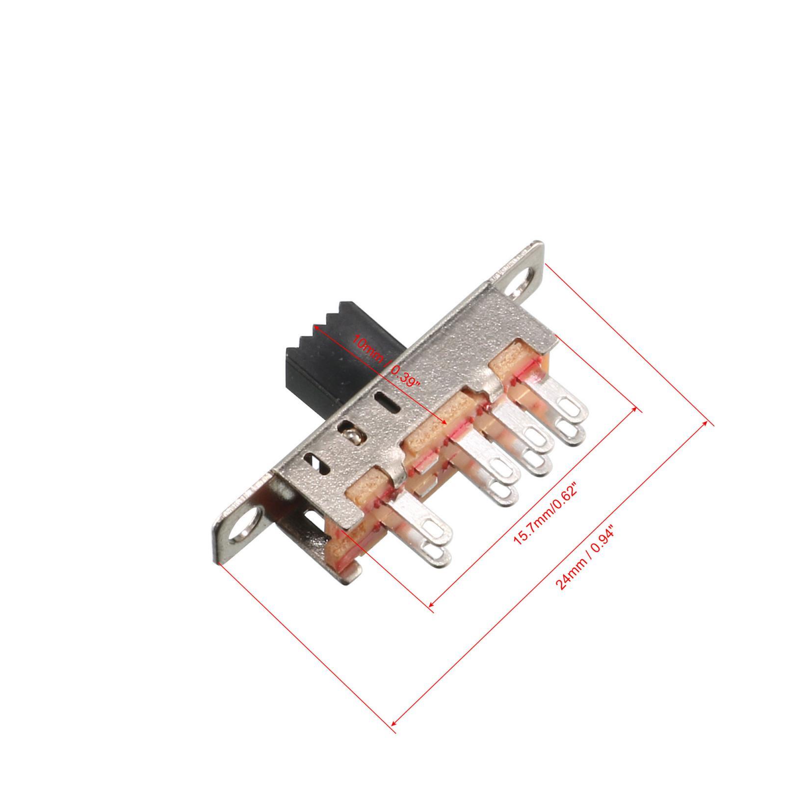 5pcs On/On/On 3 Position DP3T 2P3T Panel Miniature Slide Switch 8 Pin ...