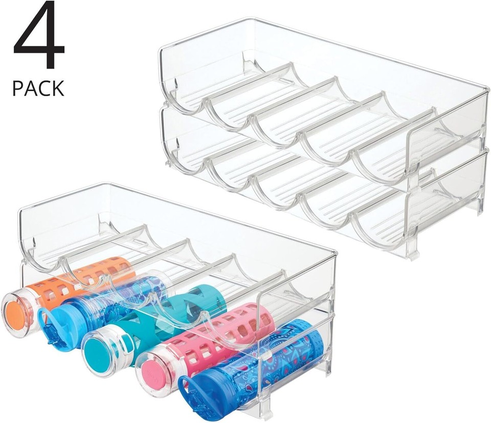 Plastic Free-Standing Water Bottle Storage Organizer 5Bottles,4Pack ...