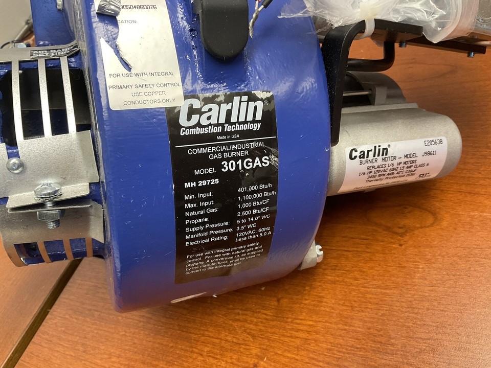 Carlin 301 commercial GAS BURNER (OIL to GAS commercial conversion ...