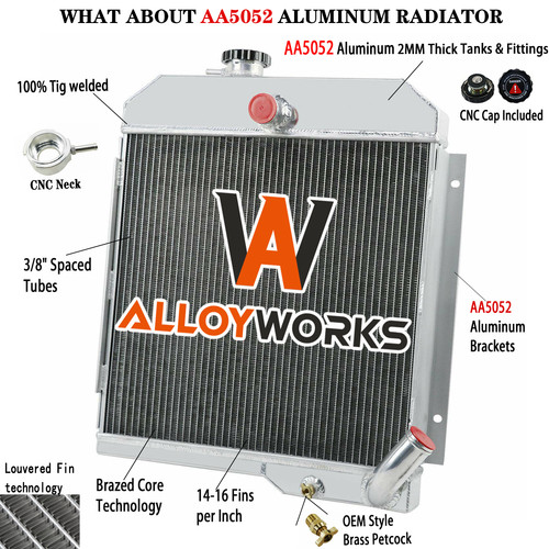 3 Row Aluminum Cooler Radiator For 1965-1971 Jeep CJ5 W/ Dauntless ...