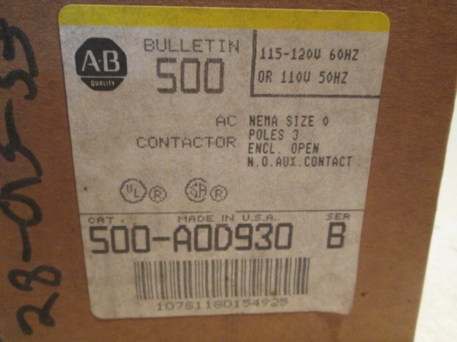 ALLEN BRADLEY 500-AOD930 SER. B 110/120V **NEW** | eBay