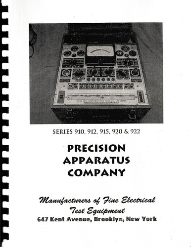 PRECISION APPARATUS COMPANY SERIES 910, 912, 915, 920, & 922 TUBE ...