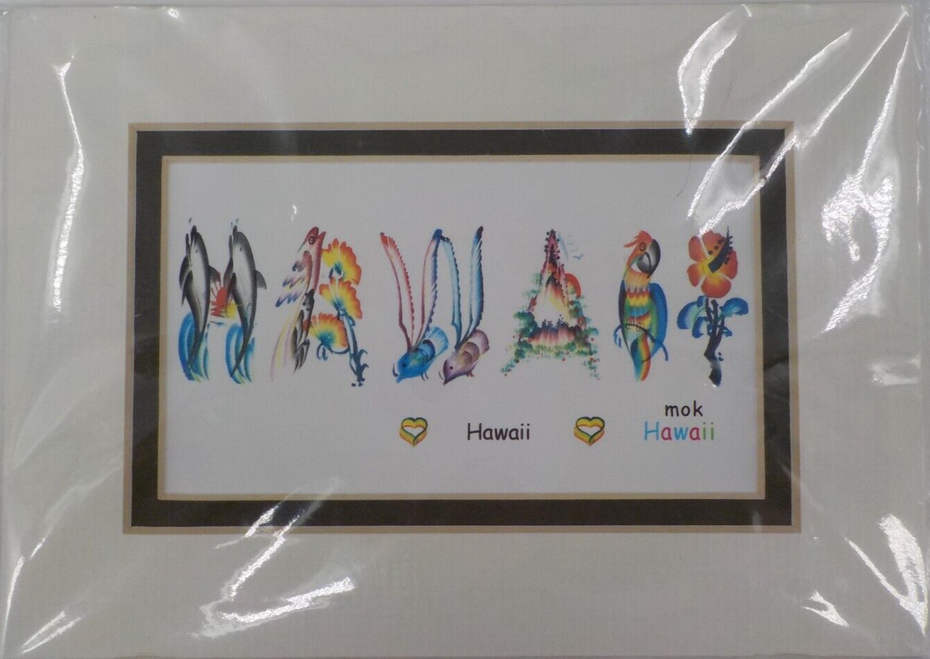 "HAWAII" LETTER ART PRINT ARTIST MATTHEW MOK LONG FENG ZHI 5 X 7 DOUBLE ...