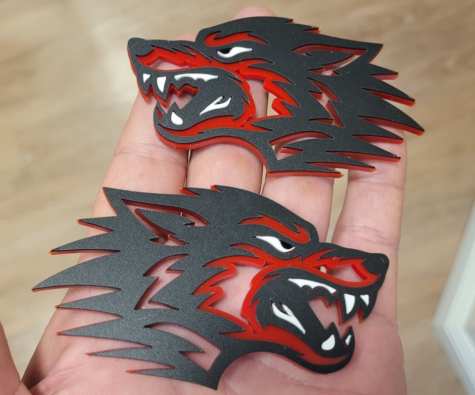 Aggressive Coyote Emblem Badge Decals Red Eyes – Matte Black Fit ...