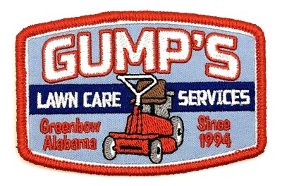 Gump’s Lawn Care Services Forest Gump Movie Blue Red Patch Vintage ...
