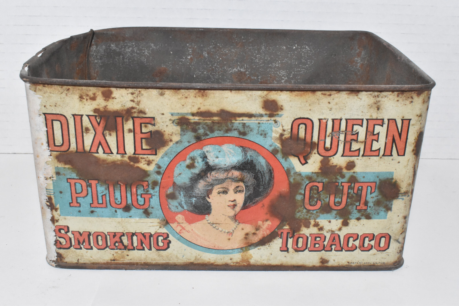 Vintage Dixie Queen Plug Cut Smoking Tobacco Advertising Lunch Box Tin ...