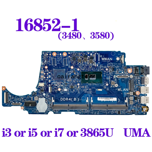 16852-1 For Dell Latitude 3480 3580 Motherboard 3865U i3 i5 i7 6th/7th ...
