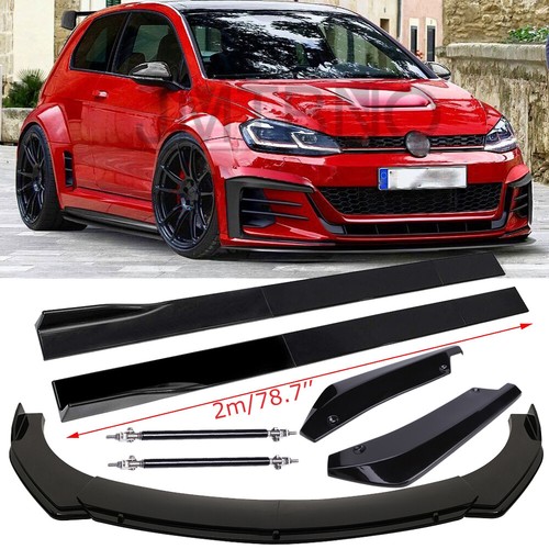 For VW POLO MK7 MK6 MK5 GTI Side Skirt Front & Rear Bumper Lip Splitter ...