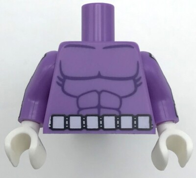 Lego New Medium Lavender Minifigure Torso Batman Muscles Outline Belt ...