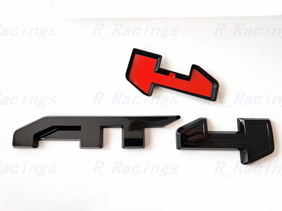 Front Grill Gloss Black AT4 OVERLAY Emblem 2023+ Sierra 1500 ...