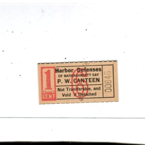 1 CENT "PRISONER OF WAR" (NARAGANSETT BAY) "RHODE ISLAND" ( POW CHIT ...