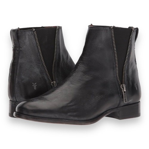 Frye Carly Chelsea Ankle Boots Black Leather Almond Toe Women's 7 ...
