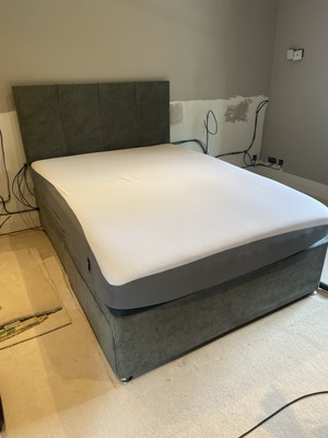 Emma Divan Double Bed With Mattress, Storage Drawers, Grey, 135x190cm ...