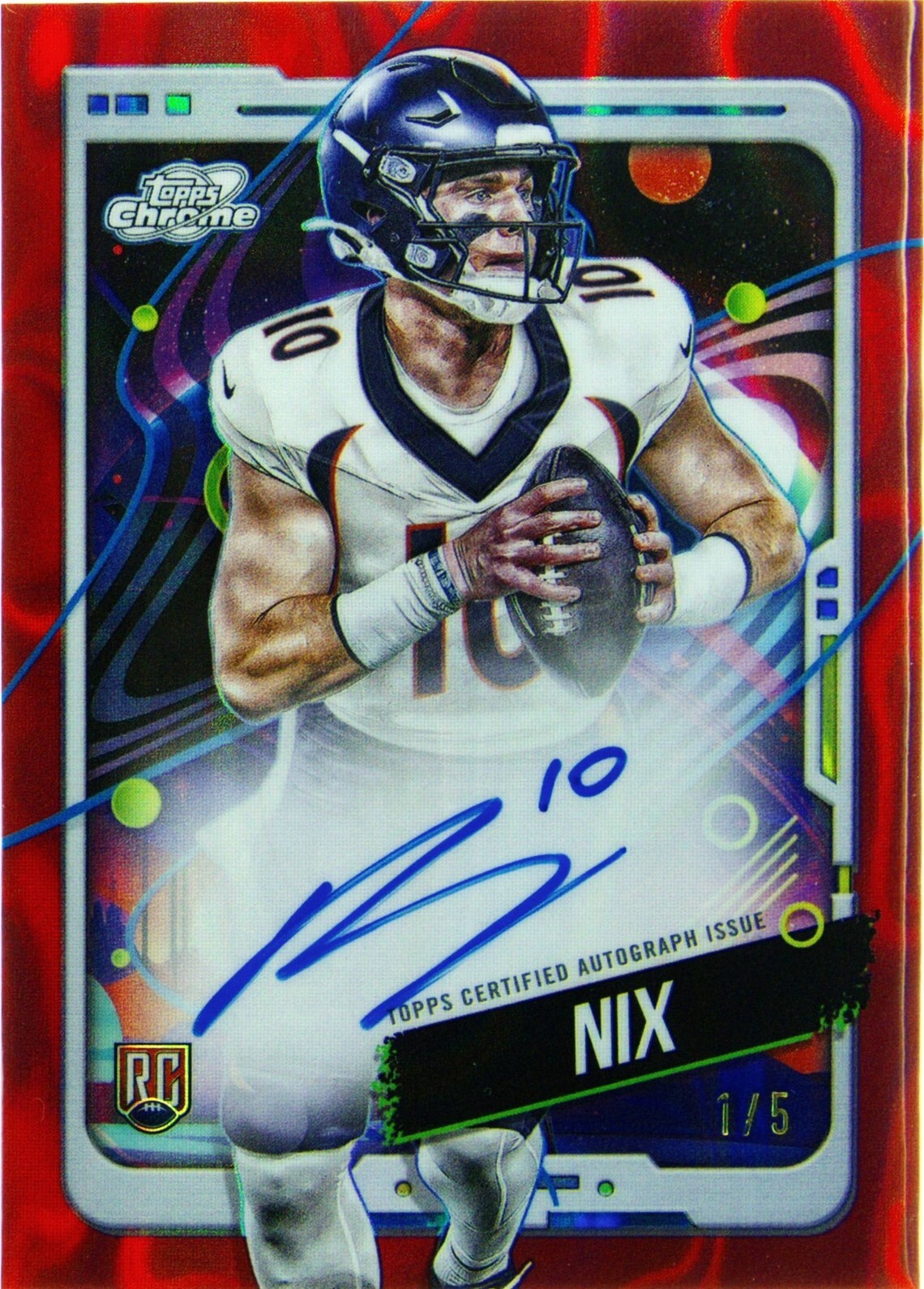 2024 Topps Cosmic Chrome - Autographs Bo Nix #CCA-BN Red Flare ...