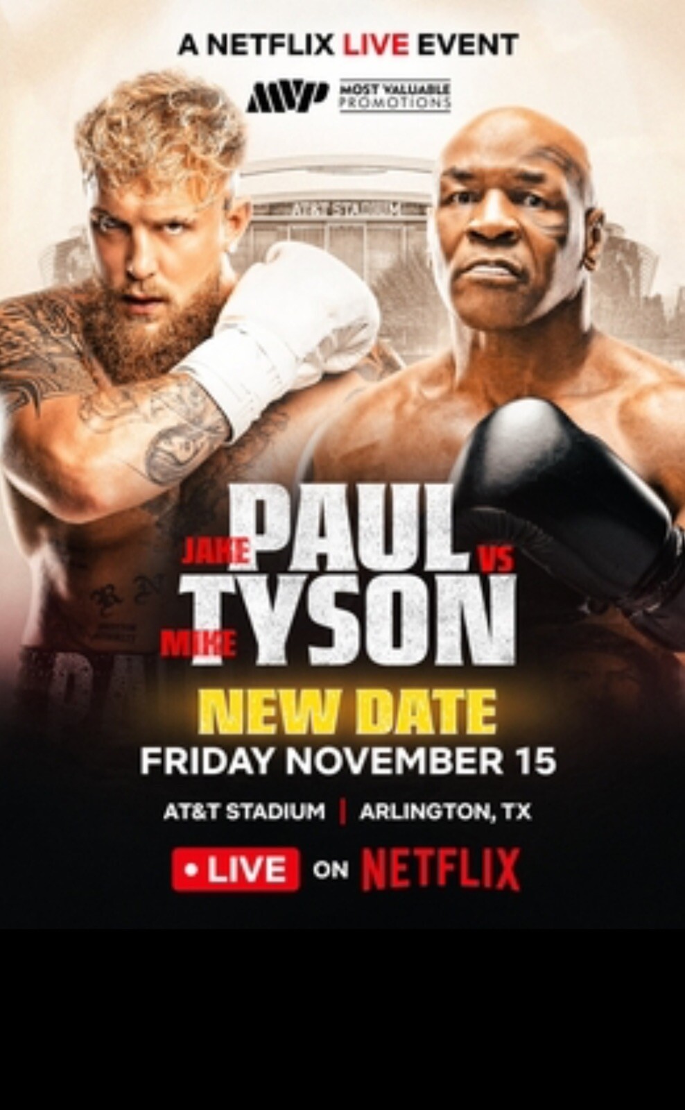 Mike Tyson vs Jake Paul (2 Tix Section 412 Row 2· Seats (17-18)AT&T Nov ...