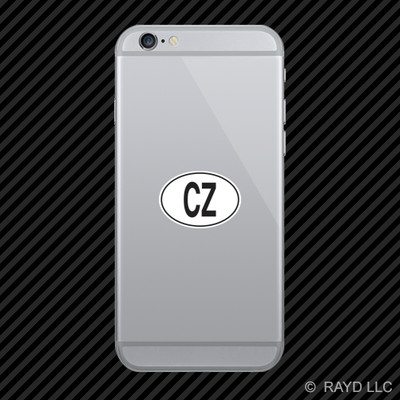 CZ Czech Republic Country Code Oval Cell Phone Sticker Mobile Czech ...