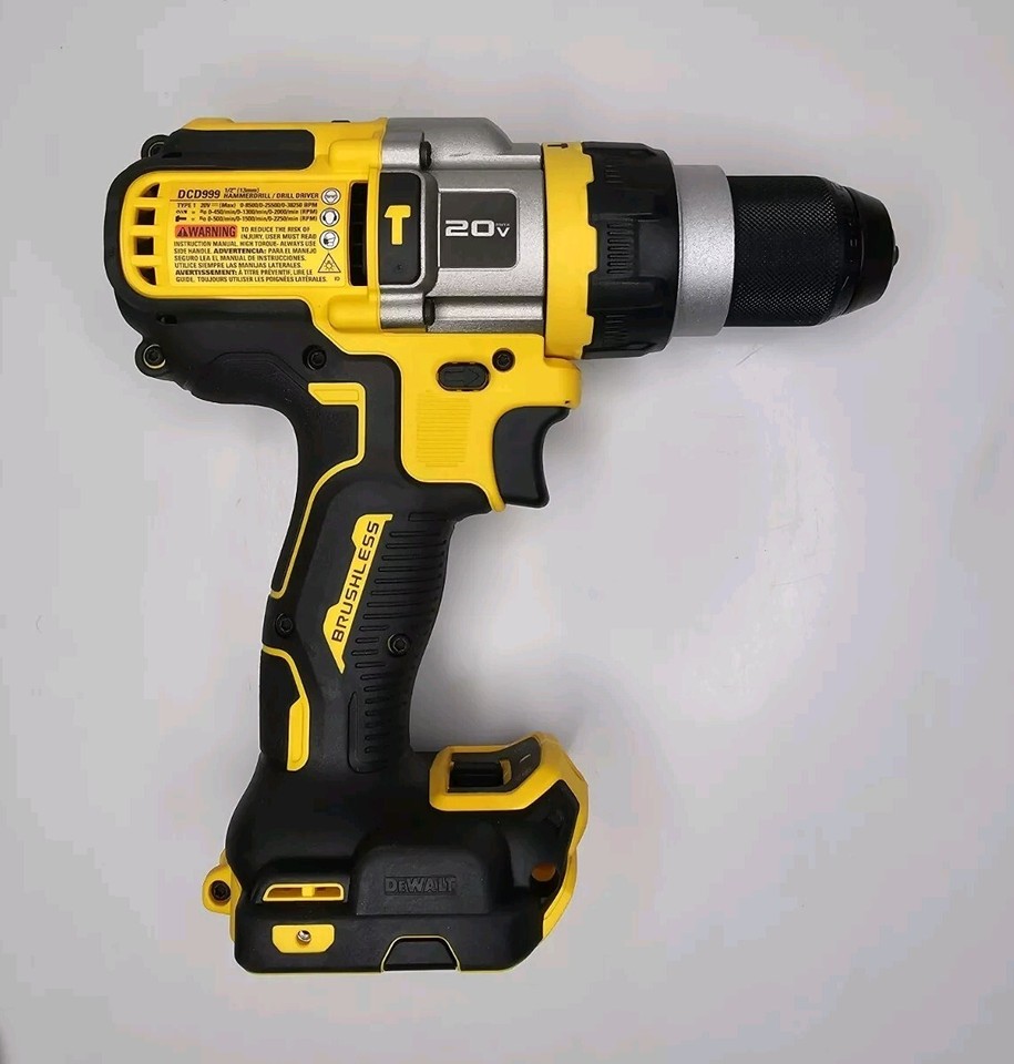 NEW DEWALT DCD999 FlexVolt Hammer Drill Driver 20V Max 1/2" Brushless w ...
