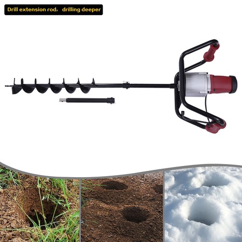 Electric Post Hole Digger Earth Auger 1500W 1.6HP 4'' w/ Bits ...
