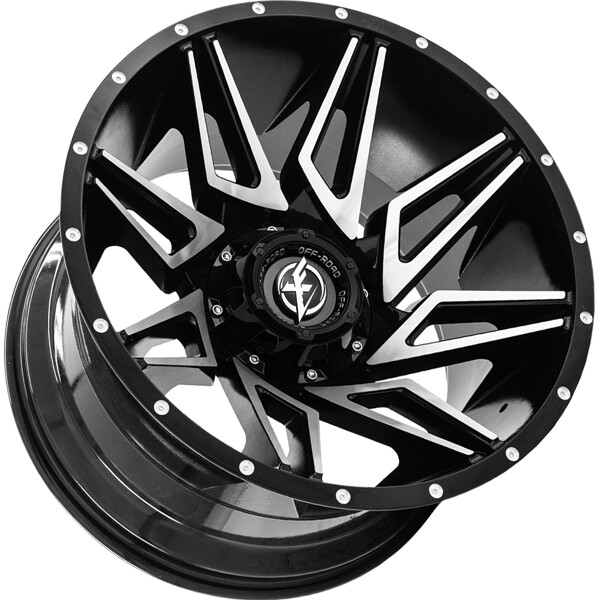 (Set of 4) XF OffRoad XF-218 20x10 8x6.5"/8x170 -12mm Black/Machined ...