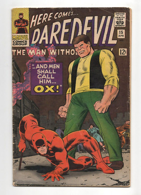 Daredevil #15 3.0 (O/W) GD/VG 1st Appearance of Ox Marvel Comics 1966 ...