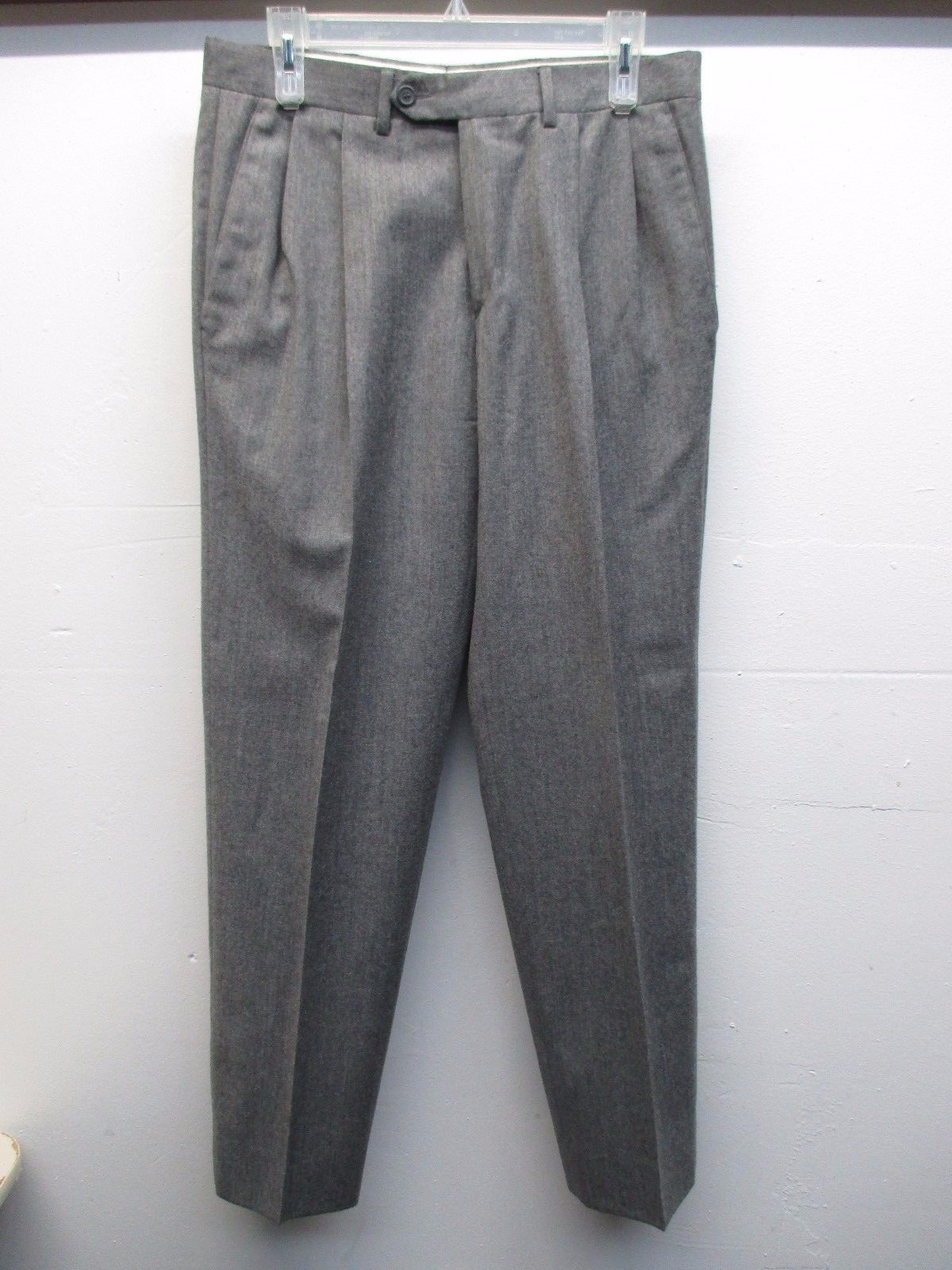 Men's Santorelli Italian gray wool pleated dress slacks size 31 EUC | eBay
