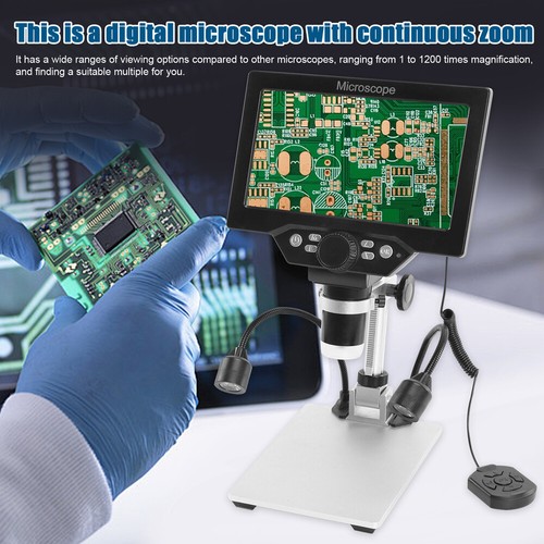 LCD Digital Coin Microscope 7" Large Screen 12MP 1-1200X W/ 3000mAh ...