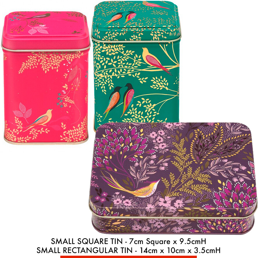 SARA MILLER METAL TIN BOX Accessory Home Keepsake Pill Storage Sweet ...