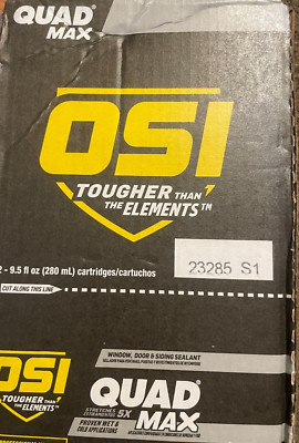 (12 PACK) OSI Quad Max Window Door Siding Sealant Caulk 9.5oz Ebony ...