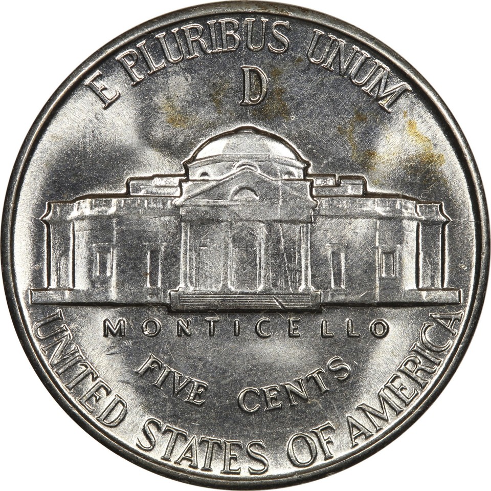 1943-D MINT STATE SILVER ALLOY JEFFERSON NICKEL | eBay