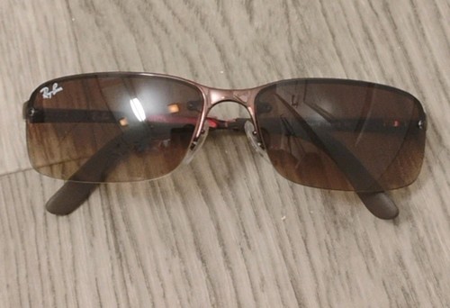Ray Ban Bronze Metal Sunglasses Top Bar Semi Rimless RB 3217 014/13 ...