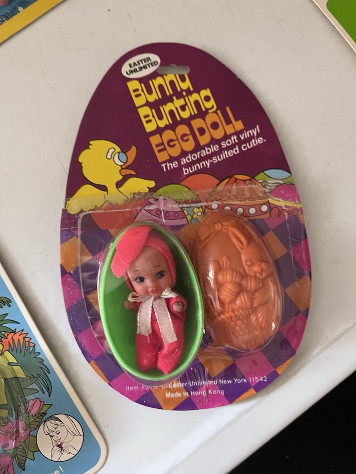Vtg Easter Unlimited Bunny Bunting Egg Doll Easter Egg Mini Doll Kiddle ...
