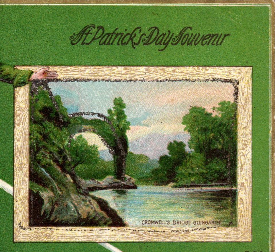 c1910-St. Patrick's Day Pc.Man With Shamrock Cromwell's Bridge.with ...