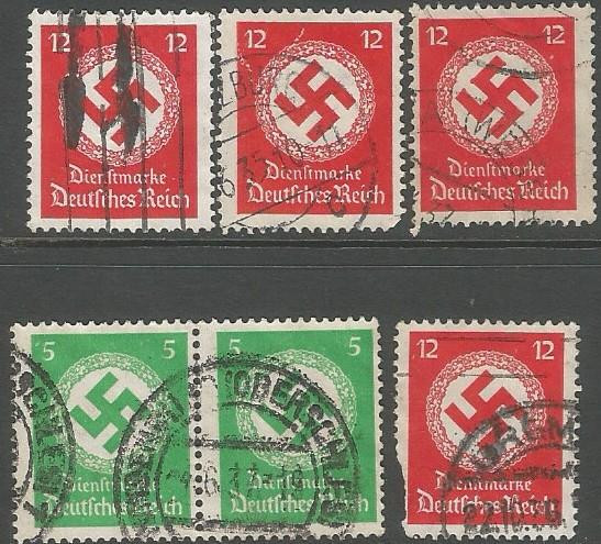 1930's - 1940's Authentic Oak wreath around Nazi symbol stamps - used ...