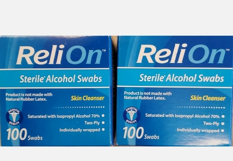 ( 2)ReliOn..(200)ALCOHOL SWABS Isopropyl | Grelly USA