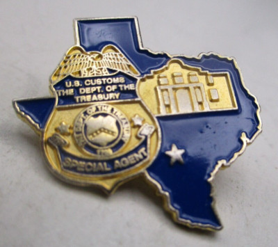 US Customs Department of Treasury Special Agent Texas Enamel Lapel Pin ...