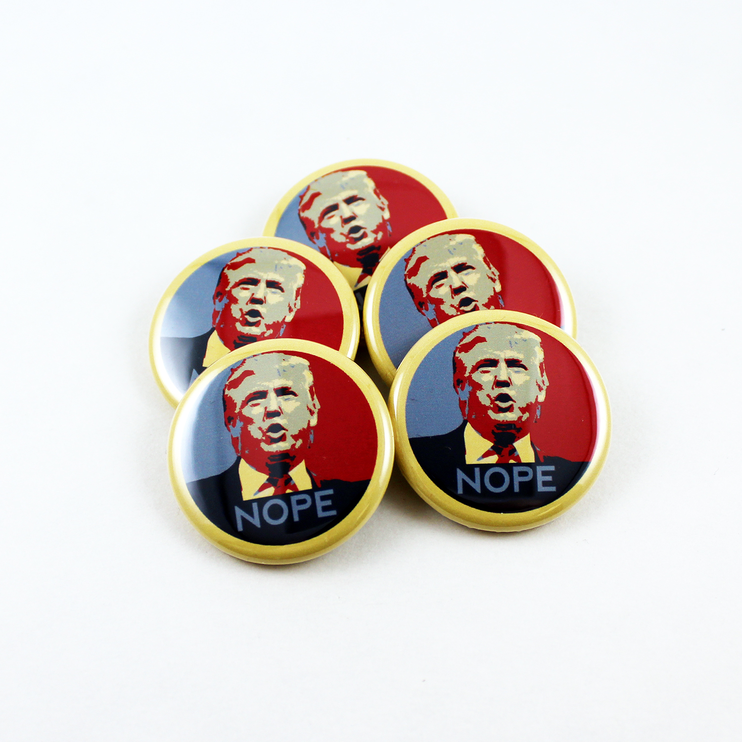 Donald Trump NOPE Hope Parody 5 pack of 1 1/4 buttons Anti Trump Drumpf ...