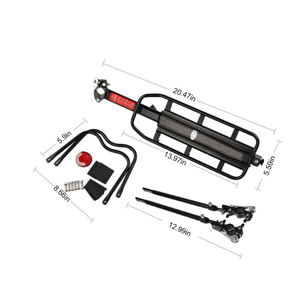 Bicycle Front/Rear Cargo Rack Mountain Bike Carrier Holder Seat Pannier ...