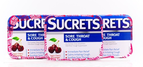 3PK Sucrets Sore Throat & Cough Vapor Cherry Lozenges 18 ea 24 Total ...
