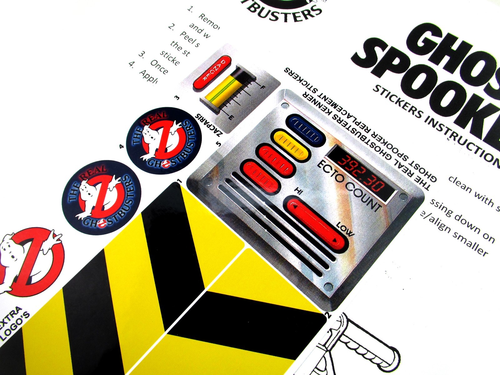 REPLACEMENT STICKERS for THE REAL GHOSTBUSTERS Kenner Ghost Spooker ...