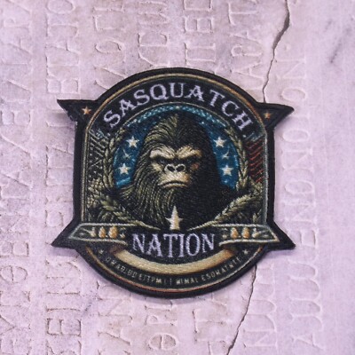 Sasquatch/Bigfoot Patch Iron-on Applique Nature Outdoor Cryptid Badge, Myth | eBay