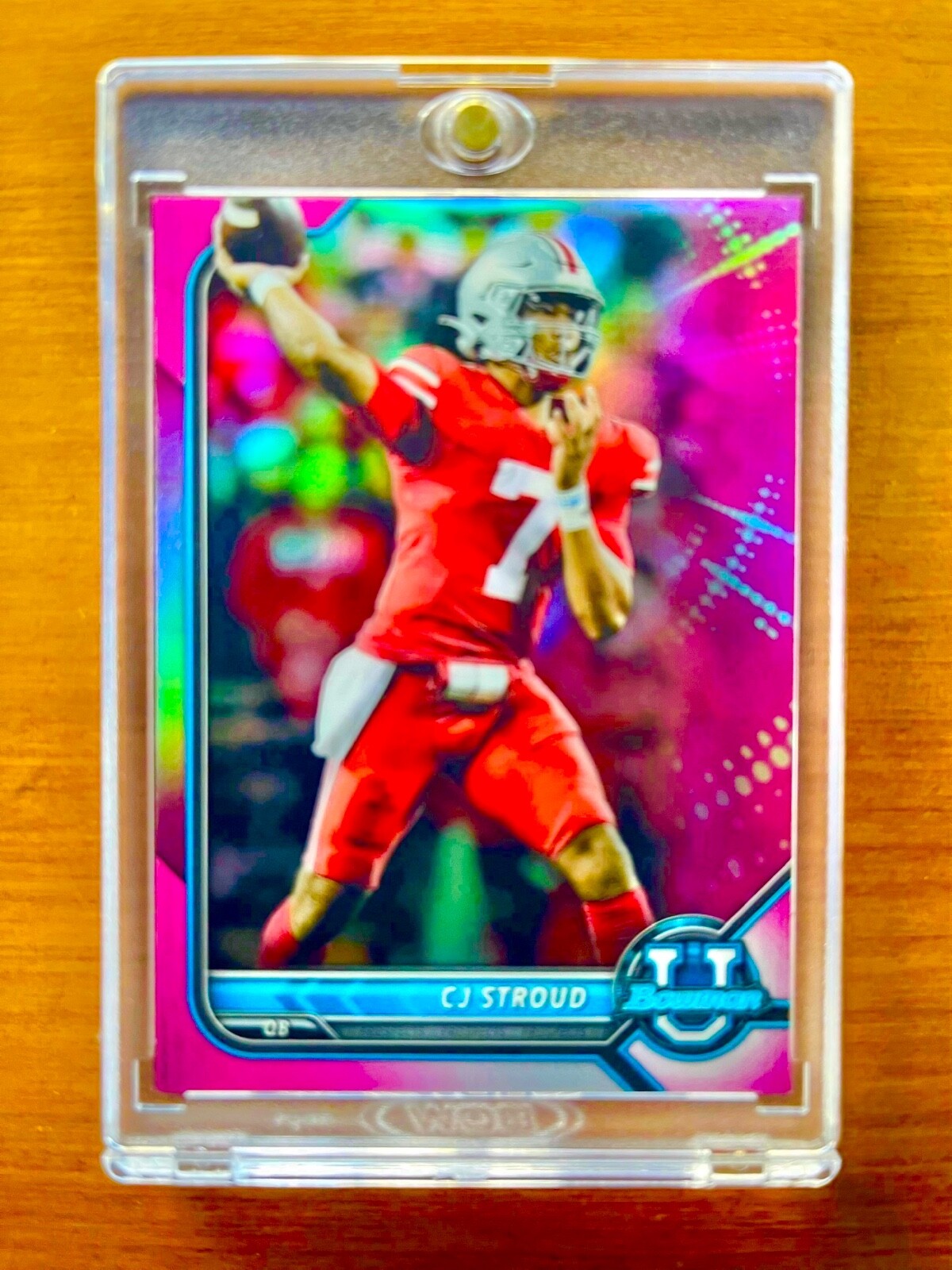 CJ Stroud RARE ROOKIE PINK REFRACTOR INVESTMENT CARD SSP BOWMAN CHROME ...