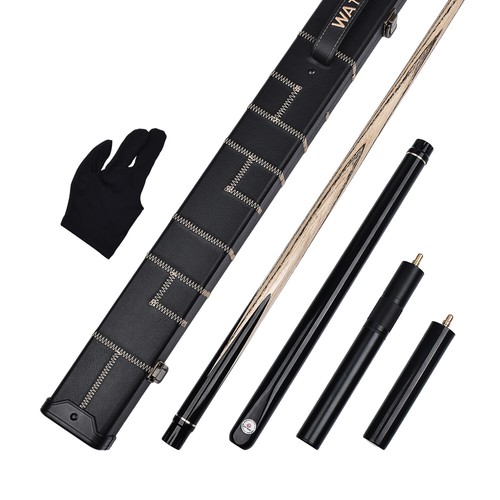 WAYMARK 57" 9.5mm Tip 3/4 Split Cue Ashwood Black Ebony Butt Snooker ...
